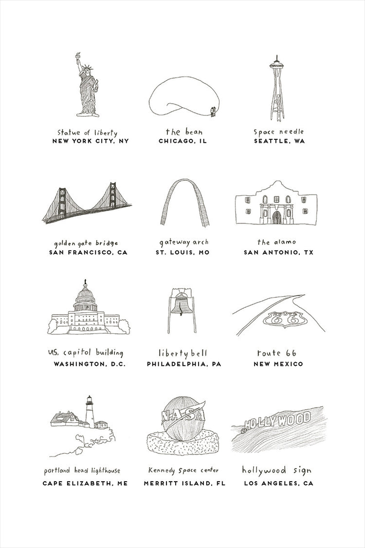 LANDMARKS I Illustration Art Large Wall Art by Betsy Peterson – Juniper ...